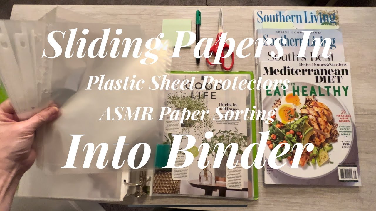 NO TALKING•Plastic Sheet Protectors •Sticky Notes•Sorting Magazines ...