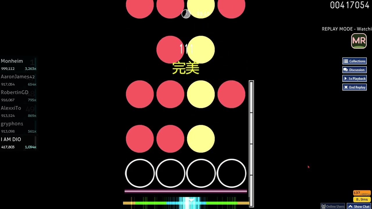 [osu!mania 4k] ★7.43 saikoro - far in the blue sky... [42] 885k 97.42% ...