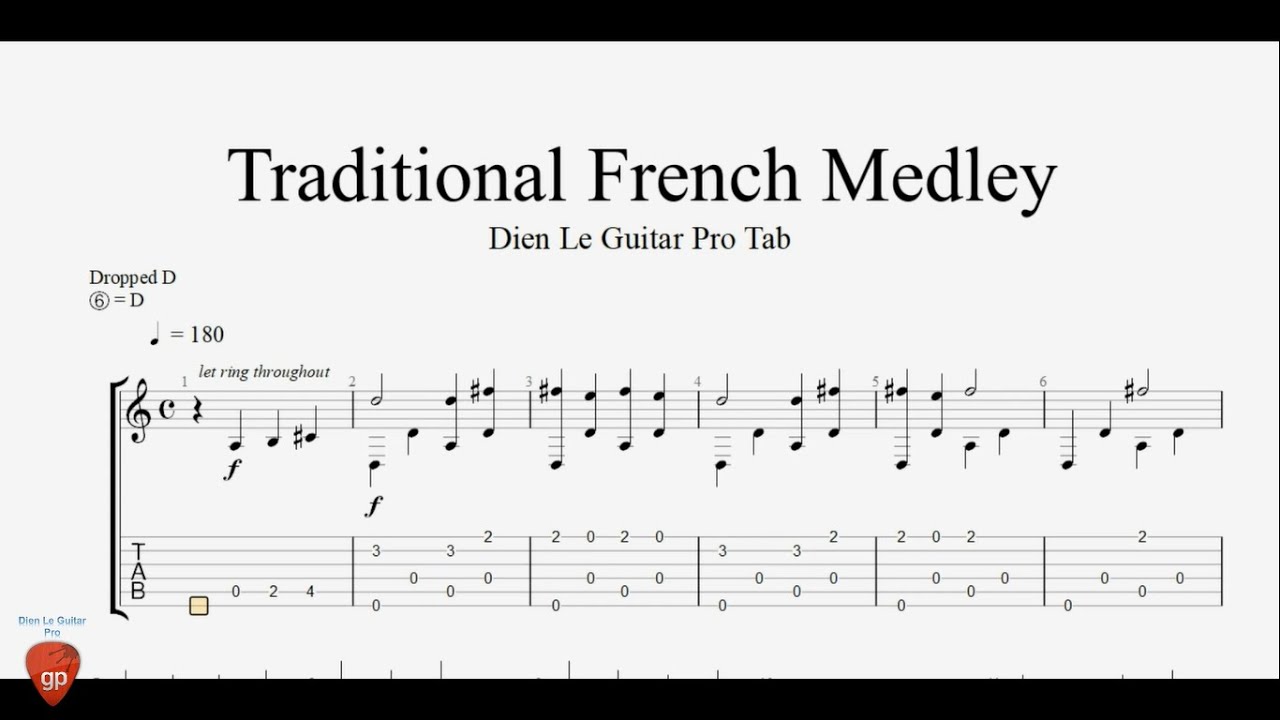 Traditional French Medley - Guitar Tabs - YouTube