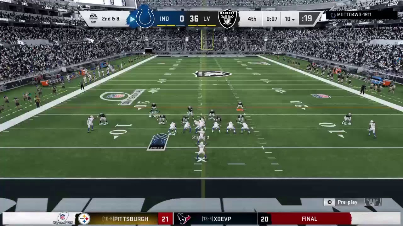 Madden 20 cfm Raiders vs. Colts (Playoffs) - YouTube