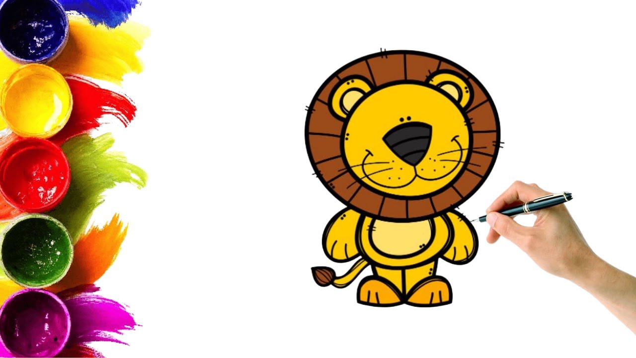Draw a cute Lion VERY EASY For Kids | Yoqimli sherni chizing | Нарисуй ...