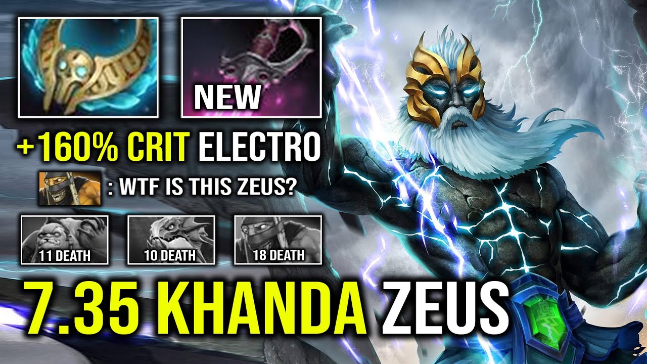 NEW 7.35 Khanda Electro Critical Strike Zeus Brutal Hit Like a Truck ...