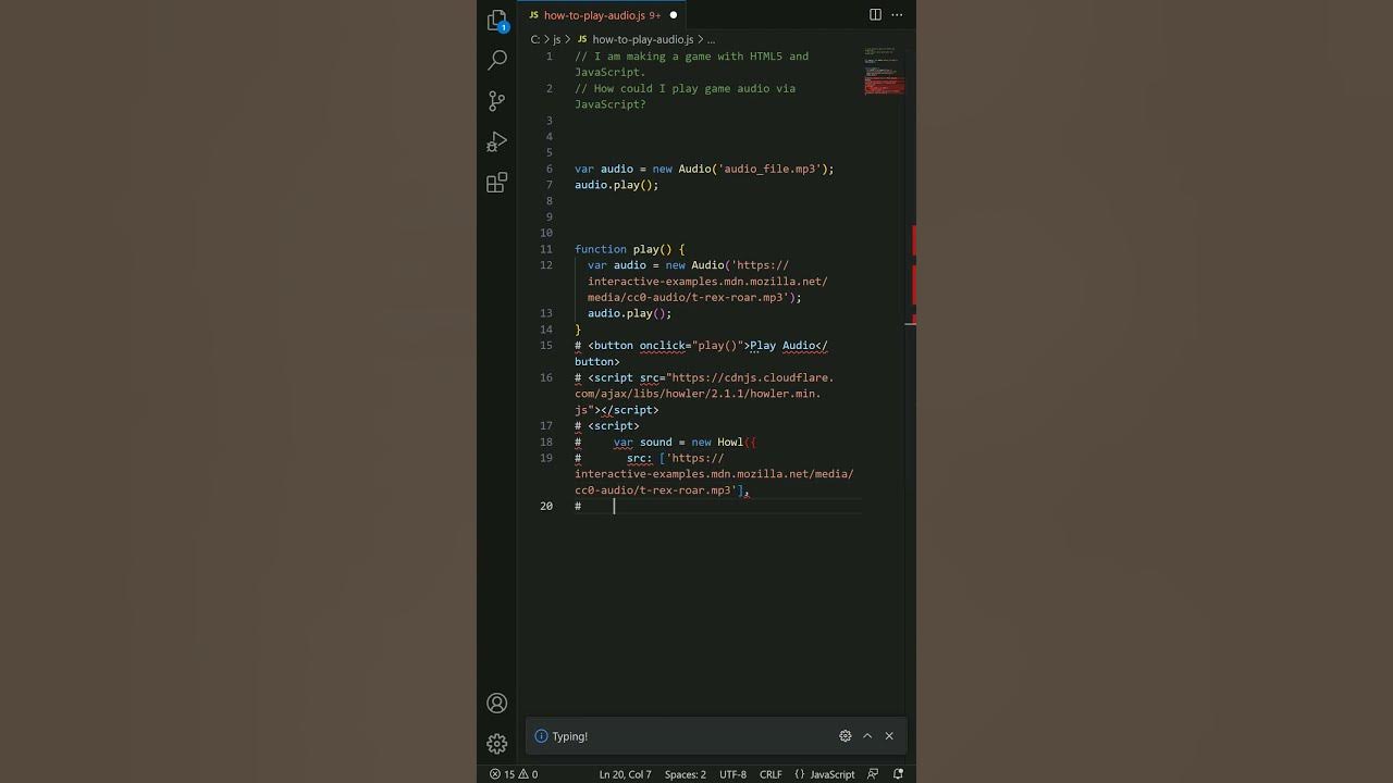 javascript - How to play audio? - YouTube