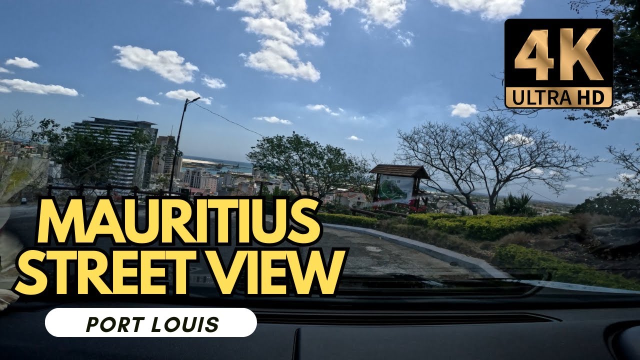 Mauritius street view 4K - driving through Port Louis center from ...