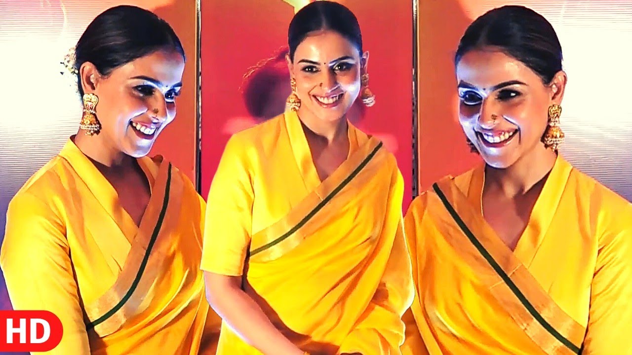 Uff Bawaal 🔥 Genelia Deshmukh Looks Soo H0T In Yellow Saree At Ved ...