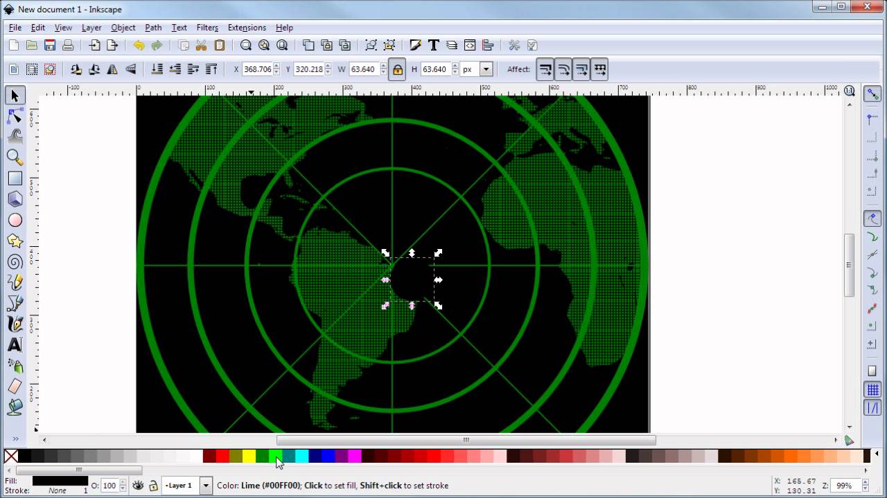 Inkscape Tutorial: Create a Military Radar Screen - YouTube