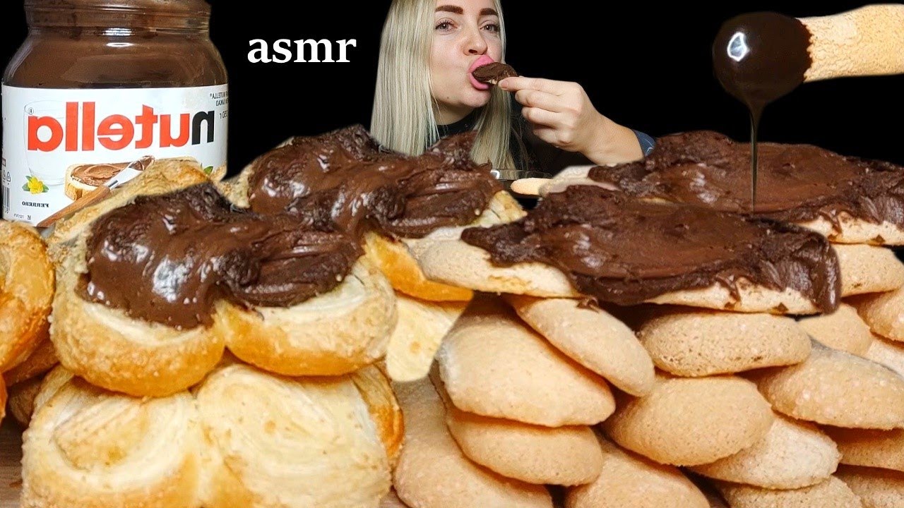 NUTELLA CRUNCHY DESSERT MUKBANG | Eating CRUNCHY STICKS with Nutella ...