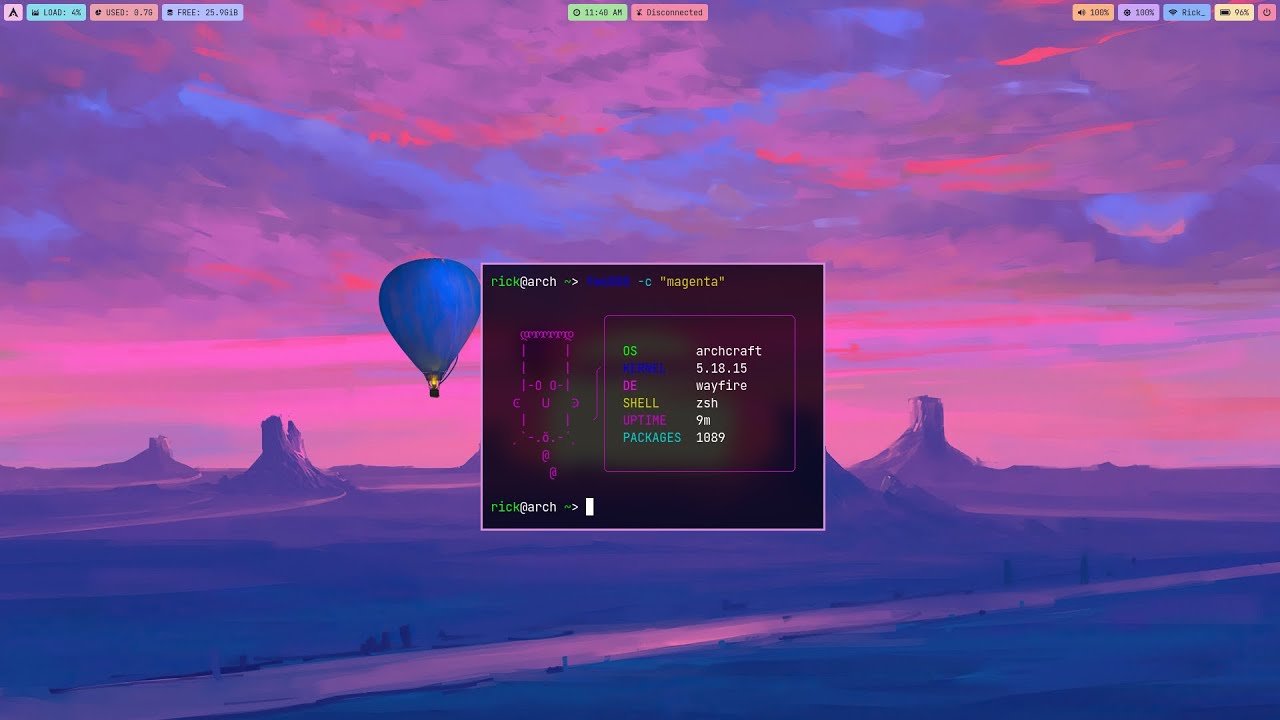 Linux Rice | Crayon Fantasy | Wayfire | Arch Linux - YouTube