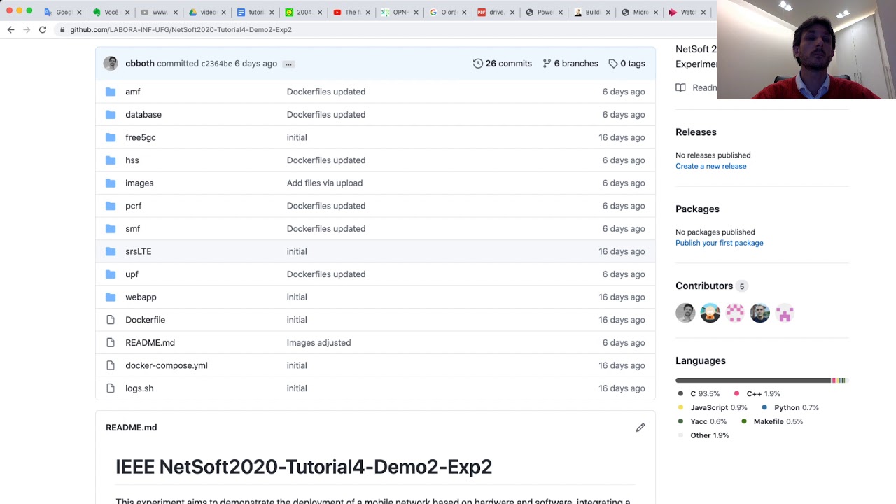 UE and eNodeB in Hardware (conventional cell phone + SDR) and Free5GC ...