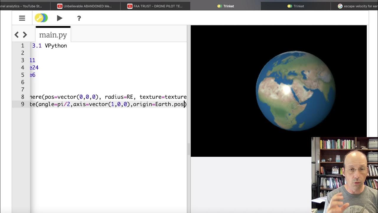 Modeling Geostationary Orbits in GlowScript Vpython - YouTube