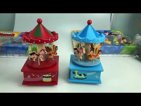 HD-11 Ahşap Atlı Karınca Kurmalı Müzikli Büyük Boy 19 Cm