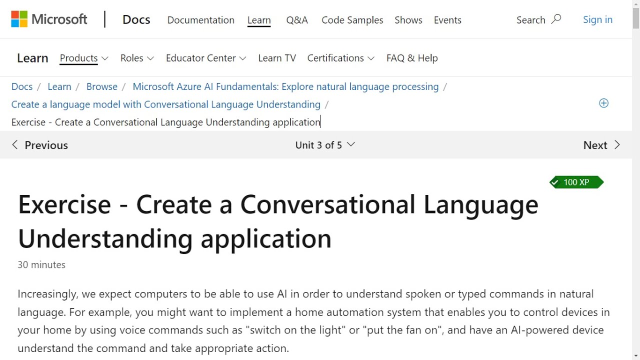 Exercise Create A Conversational Language Understanding Application Youtube