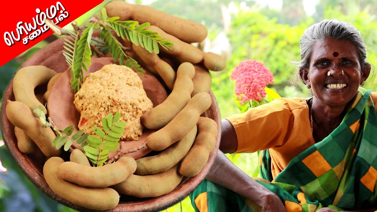 Green Tamarind Chutney Recipe in Village | Puliyanga Thogayal ...