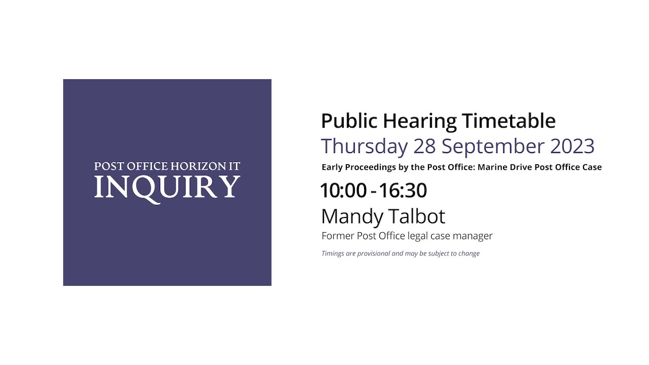 Mandy Talbot - Day 69 PM (28 September 2023) - Post Office Horizon IT ...