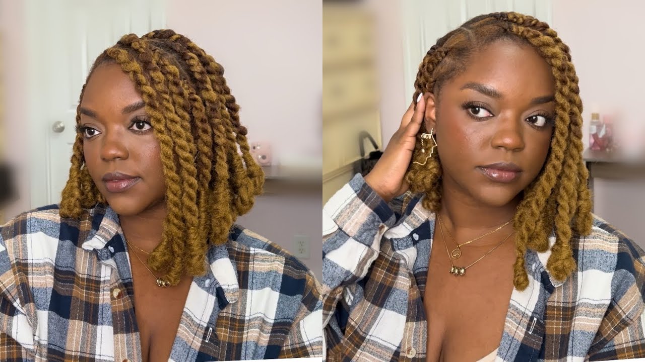Asymmetrical Two Strand Twisted Knot Bob | Cuban Twist Hair - YouTube