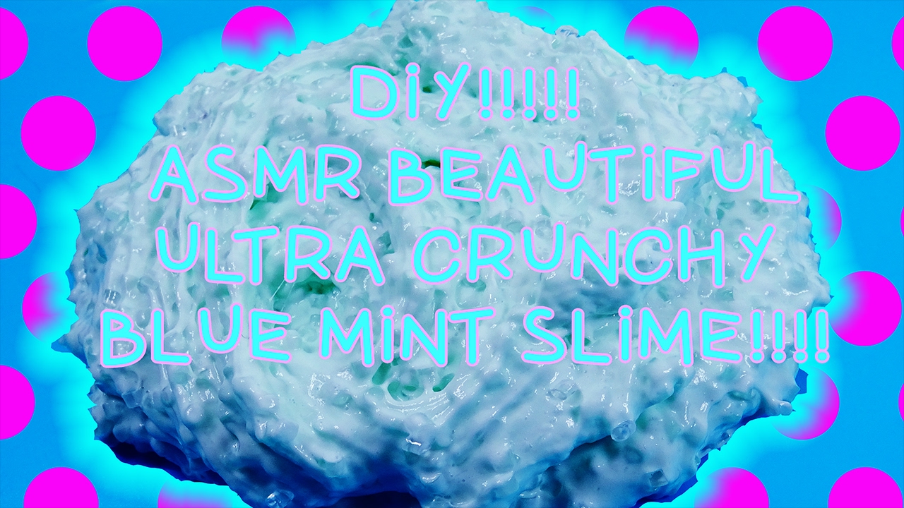 DIY Ultra Crunchy Fluffy Mint Slime With Glass Crystals!! - YouTube