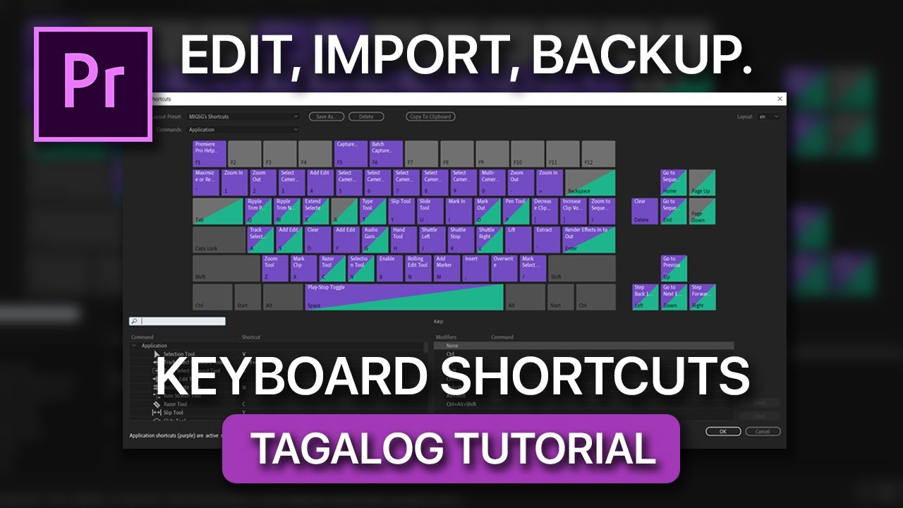 Custom Keyboard Shortcuts | TAGALOG TUTORIAL - Adobe Premiere Pro - YouTube