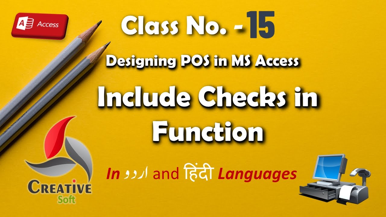 Class No. 15 (Include Checks in Function) POS in Access 2016: A Step-by-Step Guide - YouTube