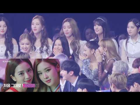BLACKPINK,MOMOLAND,WANNAONE REACTION Kiss Me (jisoo,rosé) @MMA2018