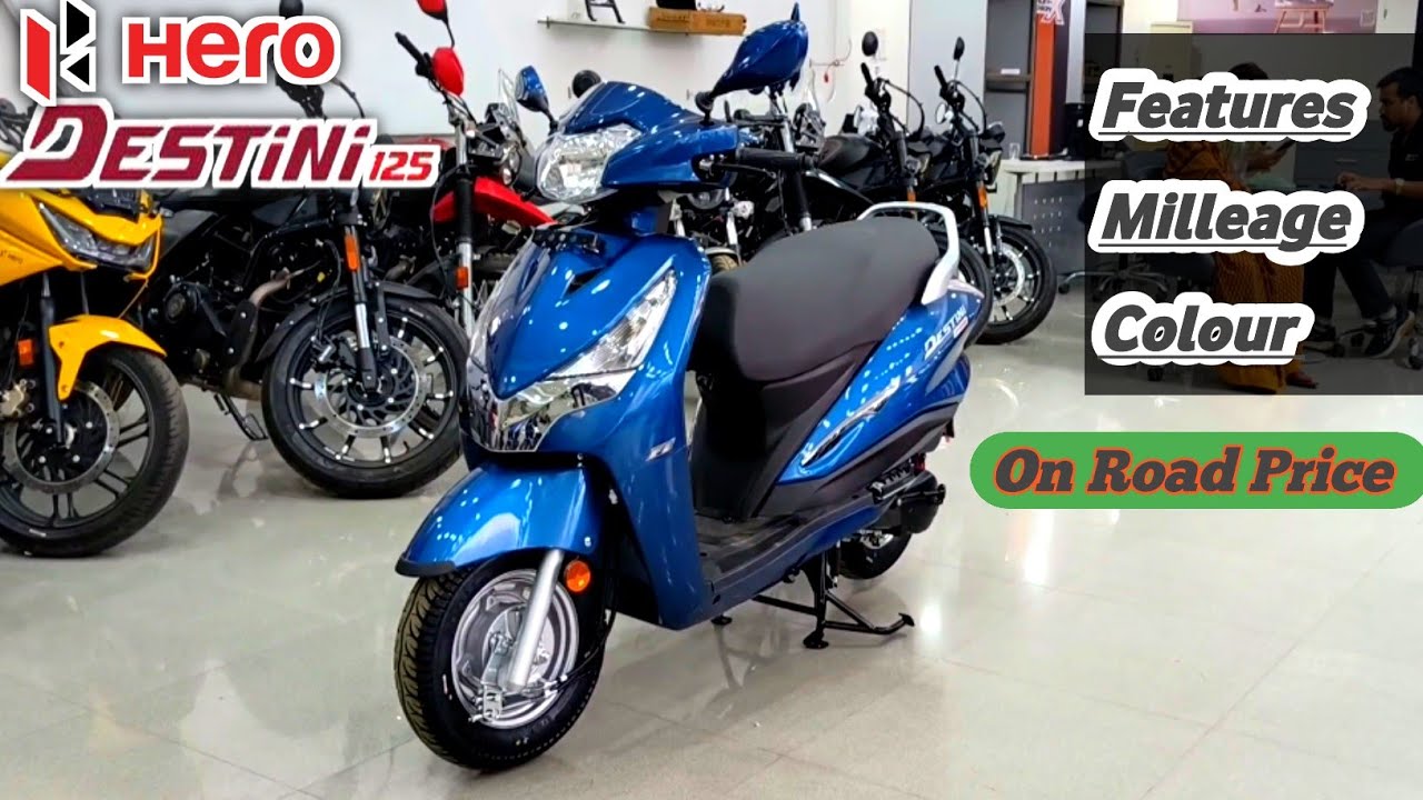 New Hero Destini 125 Bs7 2024 Details Review || Scooty Features, Colour ...