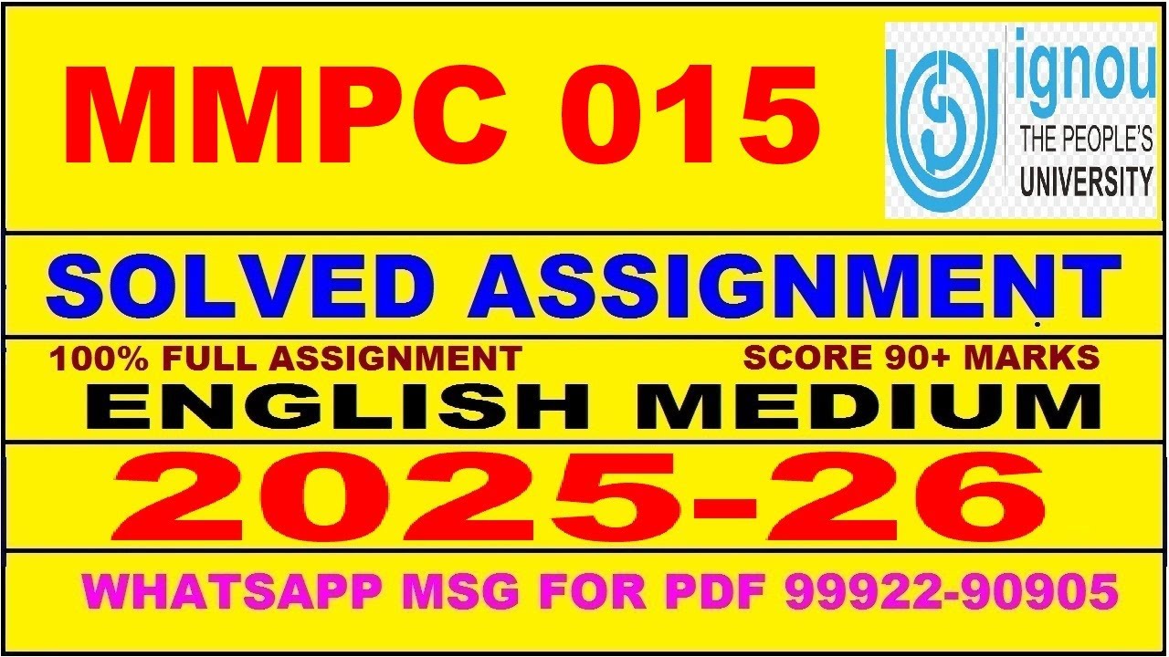 MMPC 015 solved assignment 2025-26 in English || mmpc 015 solved assignment 2026 || mmpc15 2025 ...