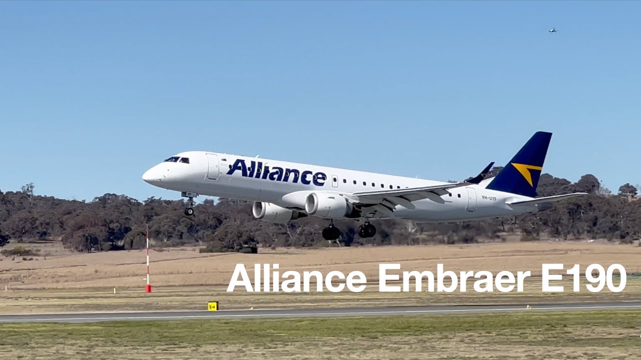 Smooth Embraer E190 Landing at the Beautiful Canberra Airport # ...