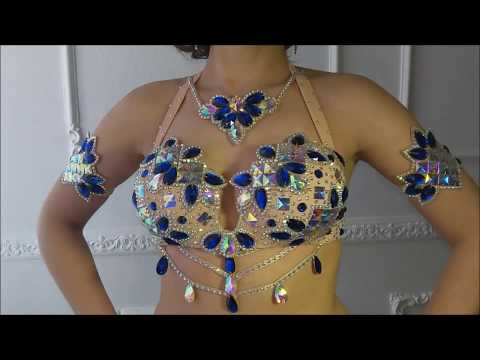 Blue Bra And Belt Set WIth Lace Skirt by Aida Style