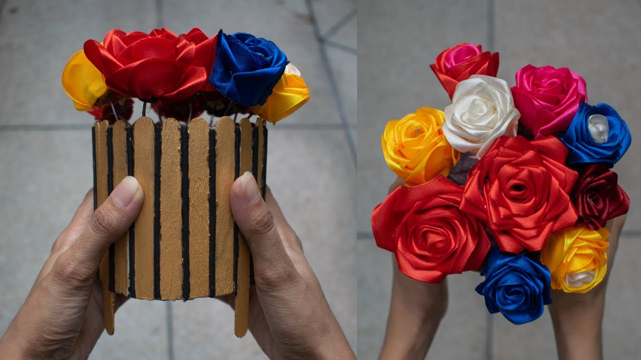 Beautiful DIY Flower Pot | How To Make Easy Flower Vase With Cardboard ...
