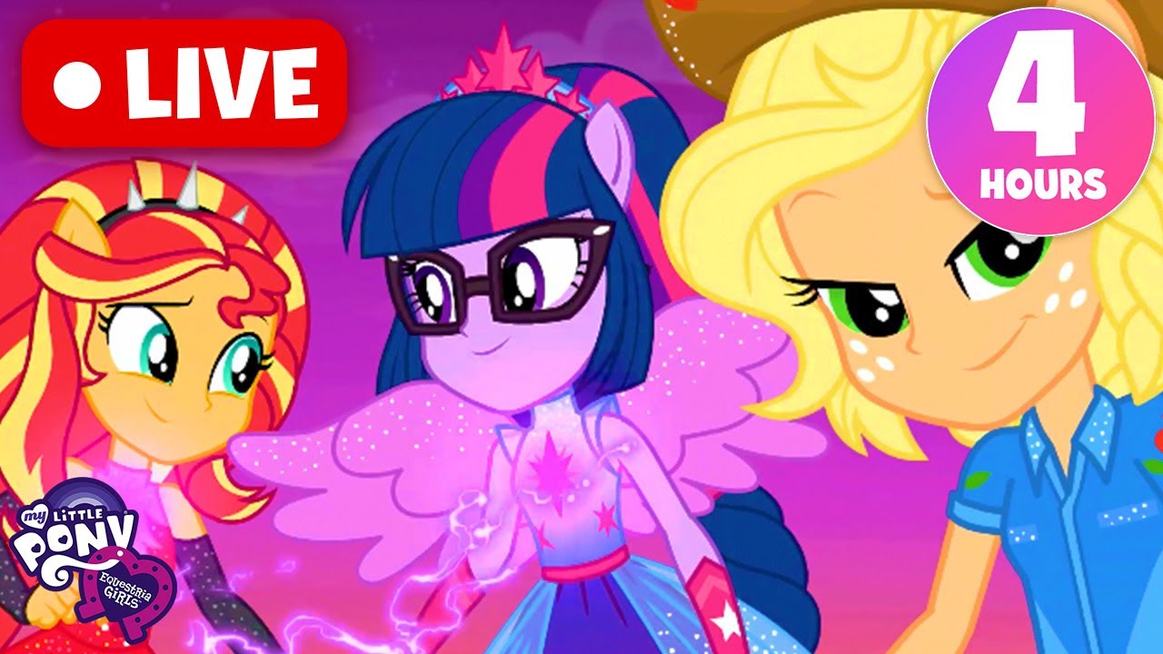 🔴 Equestria Girls Live: MOVIE NIGHT MARATHON🎥 | Full Movies Children's ...