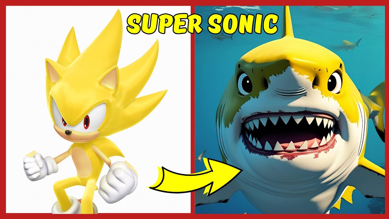 Sonic 3 Characters Turn Into Sharks 🦈 | Sonic, Shadow, Knuckles & More ...