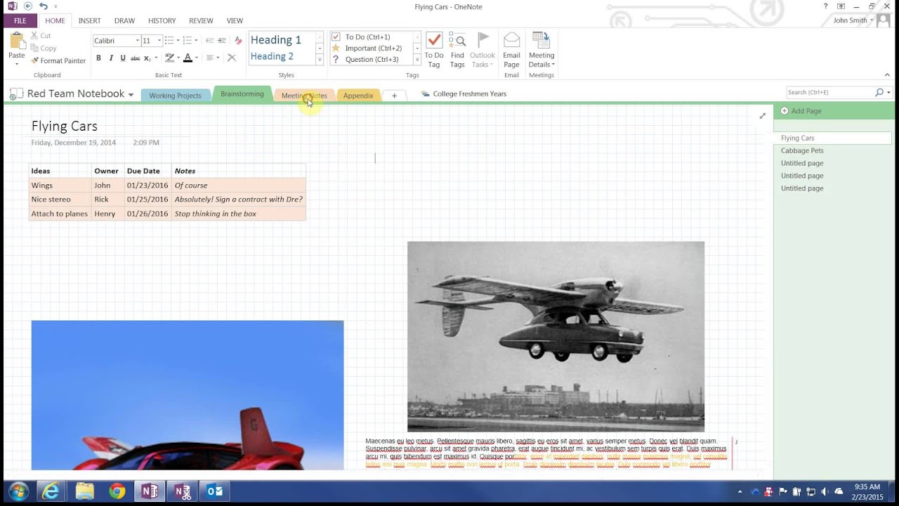 Taking Notes in an Unlimited Notebook - OneNote 2013 - YouTube