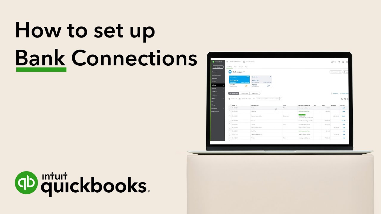 How to set up Bank Connections in QuickBooks - YouTube