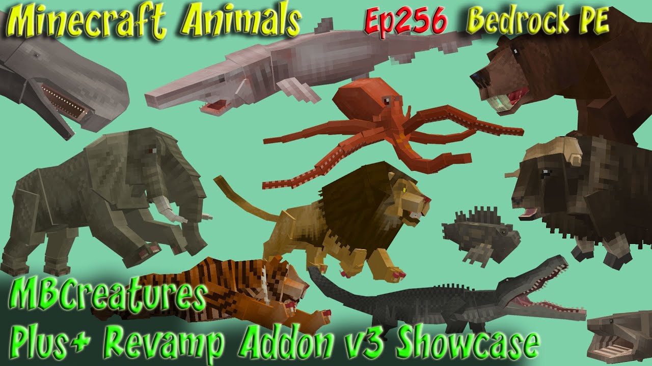 MBCreatures Plus+ Revamp Addon v3 Showcase Bedrock PE Animal Minecraft ...
