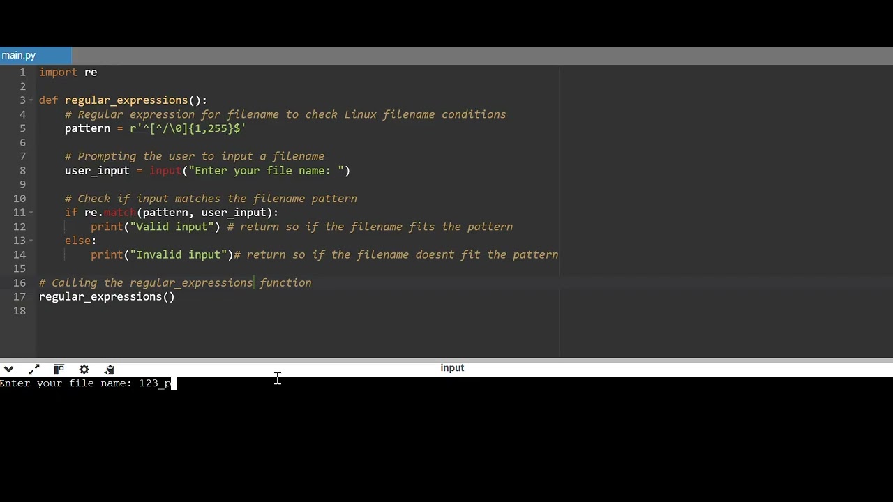 Regular Expressions in python for a filename - YouTube