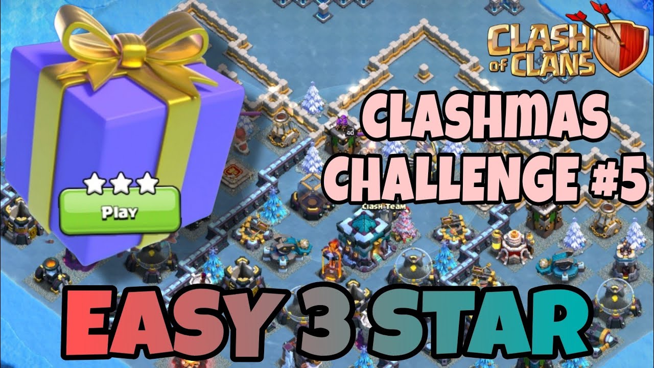 Jolly Clashmas Challenge #5 | Easy 3 🌟 | Clash of Clans Christmas ...
