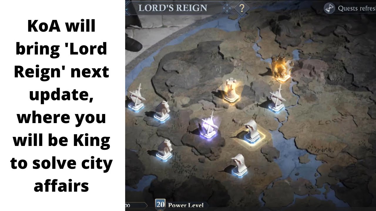 KoA will bring 'Lord Reign' next update where you will be King to solve ...