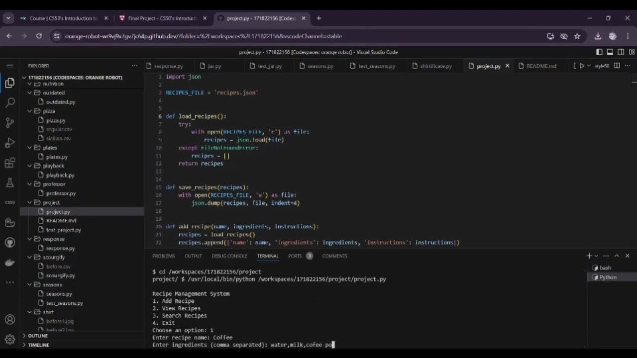 Recipe Management System - YouTube