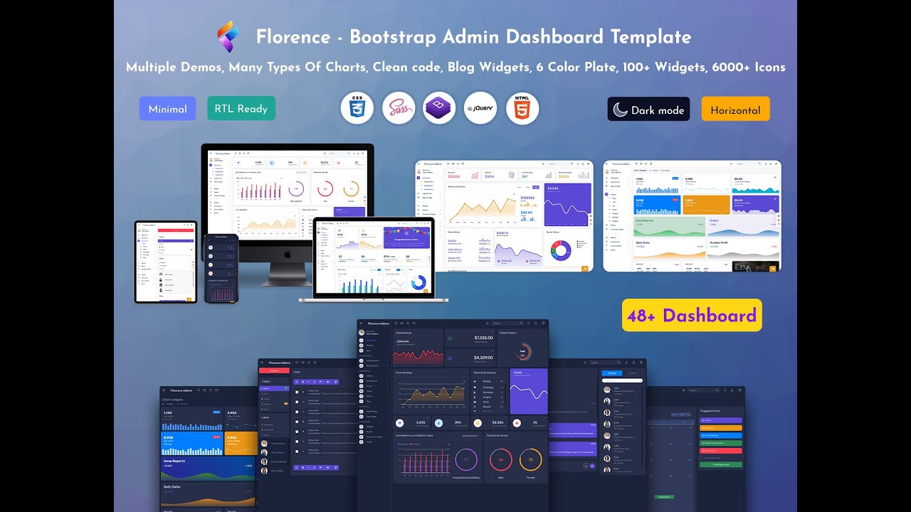 Florence Admin -Bootstrap 5 Dashboard And WebApp Template - YouTube