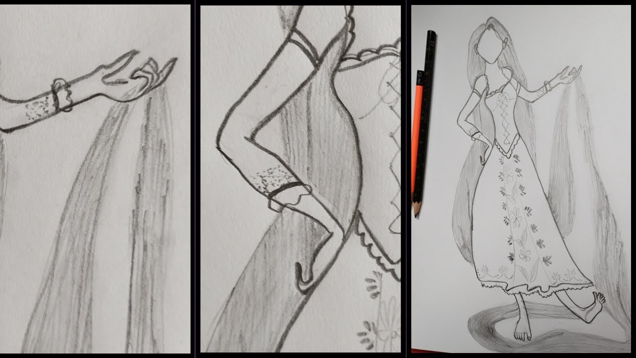 How to draw cute Disney characters |step by step| Draw Rapunzel from ...