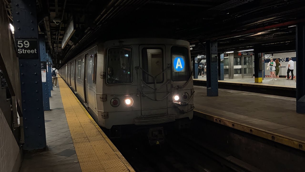 R46 A Train to Far Rockaway Departing 59 Street Columbus Circle with a ...