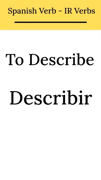 Learn How to Say the Verb "To Describe" in Spanish | #shorts #spanish ...