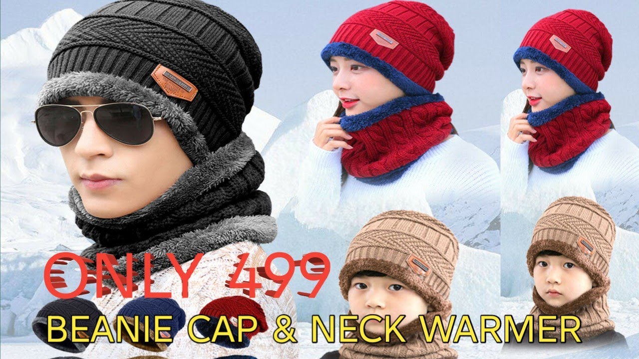 Best products for winter | Winter Beanie Cap With Neck Warmar | Stay ...