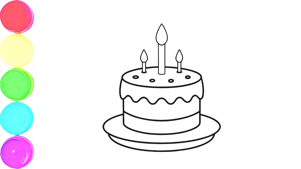 How to Draw Birthday Cake🎂 || Easy Drawing Birthday Cake Step by Step🎈 ...