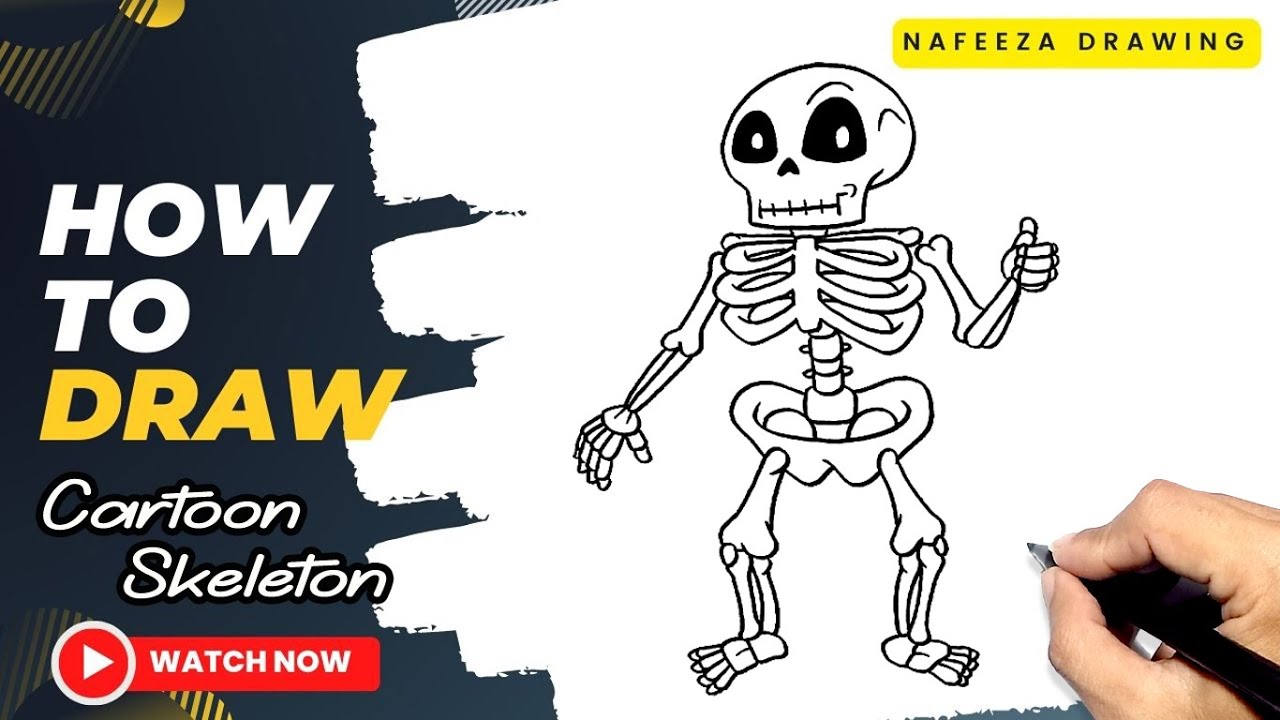 How to draw Cartoon Skeleton - YouTube