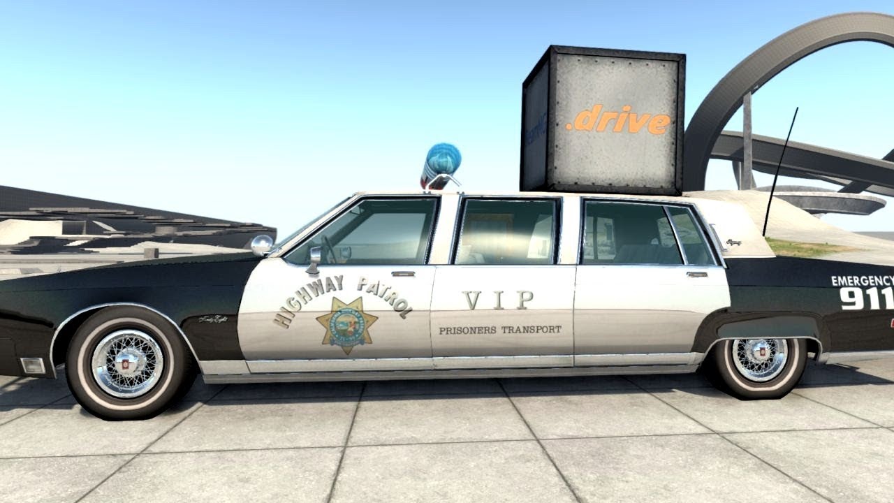 BeamNG Drive - Stretch Limo Transporting a 500 kg Metal Box - YouTube
