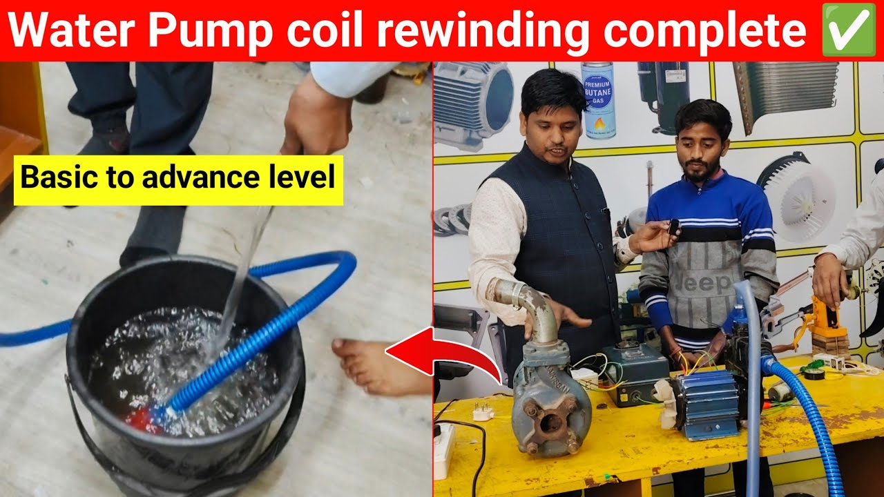 water pump coil rewinding complete basic to advance level| आप भी सीखें ...