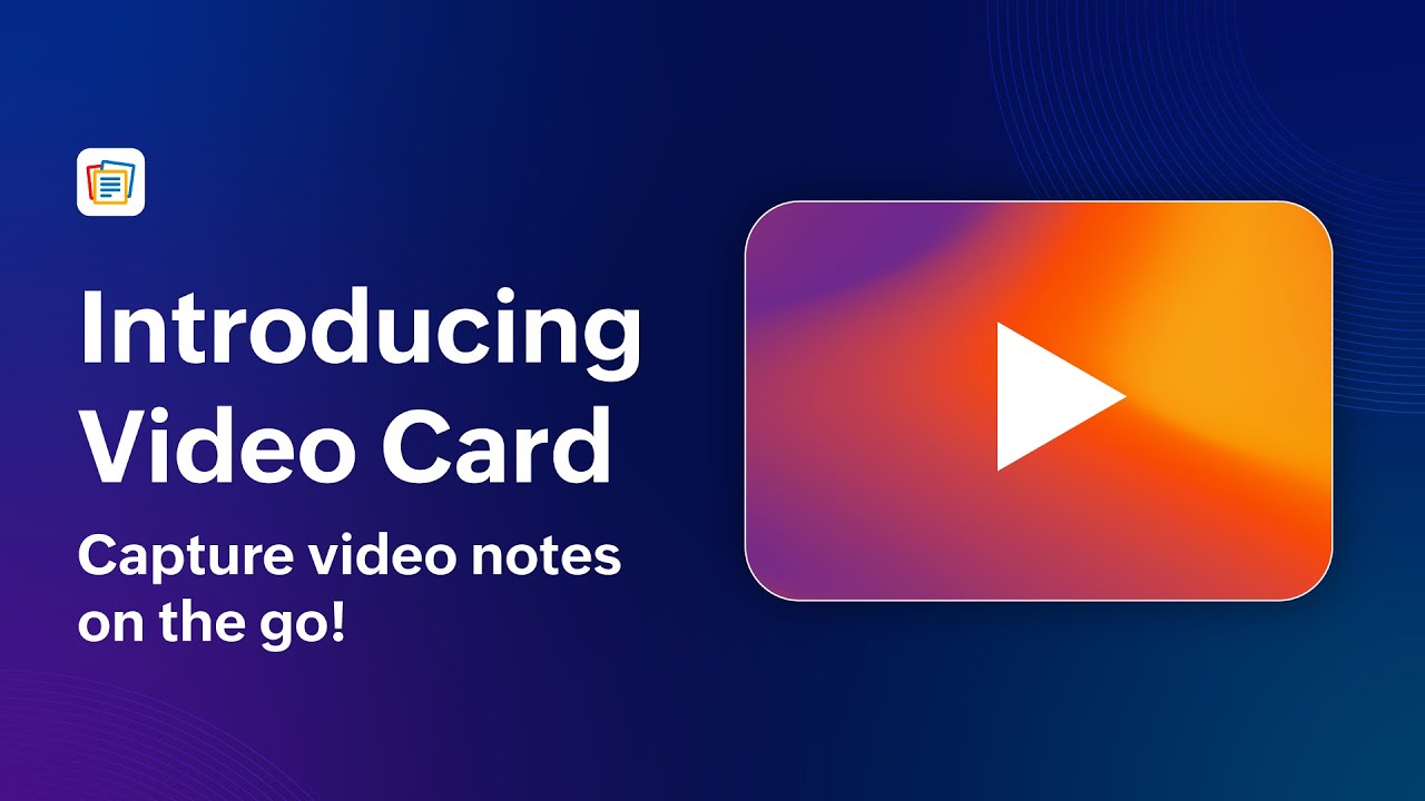 Unveiling Video Card in Zoho Notebook | Capture Video Notes - YouTube