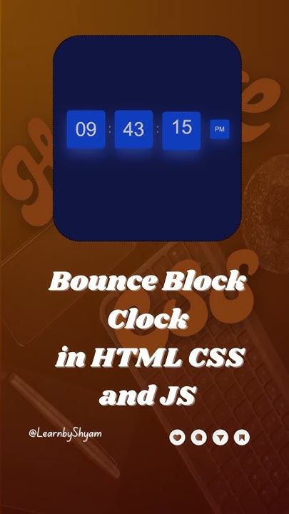Bounce Block Clock in HTML CSS and JS #html #coding - YouTube