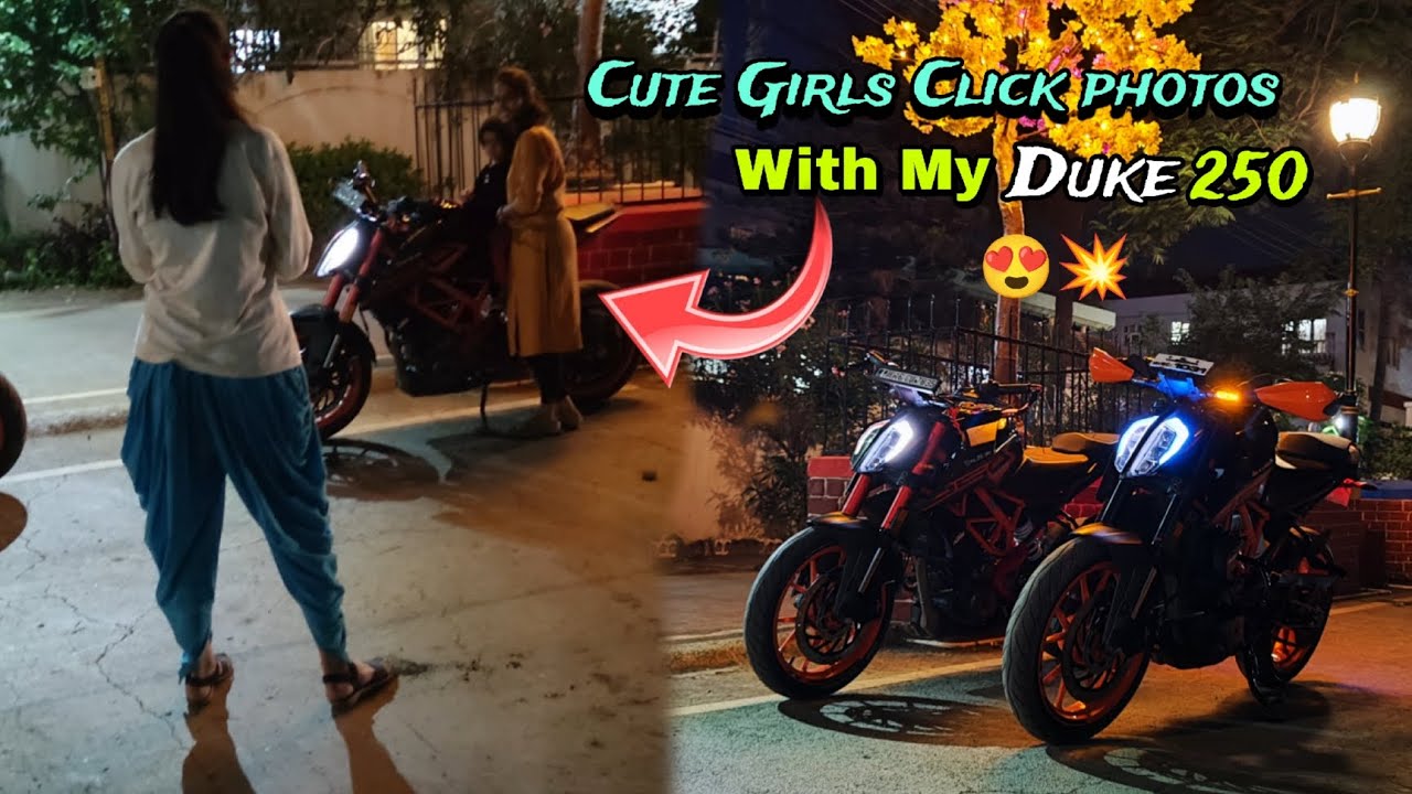 Cute girls click photos With my Duke 250 😍🤩 - YouTube