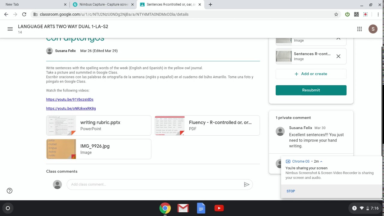 Student access to class assignment and submitting work - YouTube